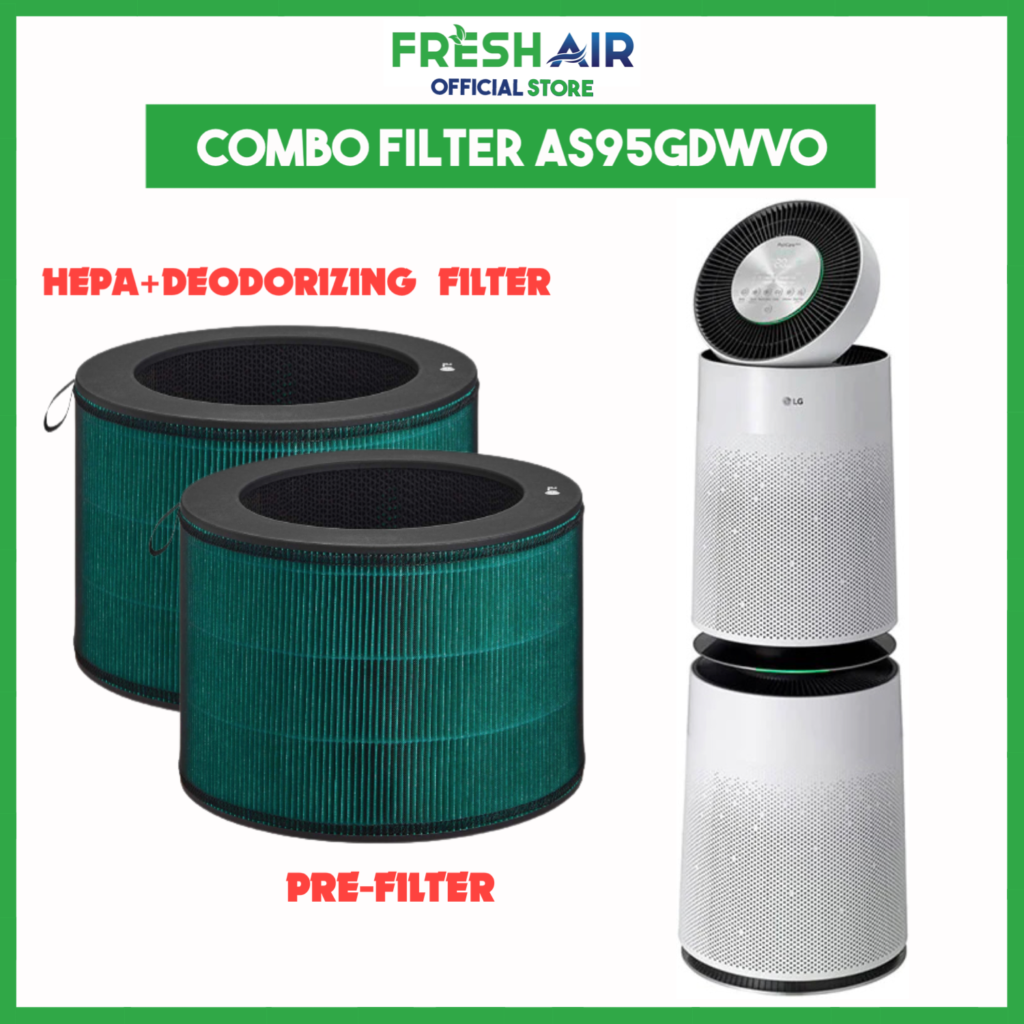 Combo 02 bộ lọc Fresh Air cho LG AS95GDWV0 - Không khí trong sạch!