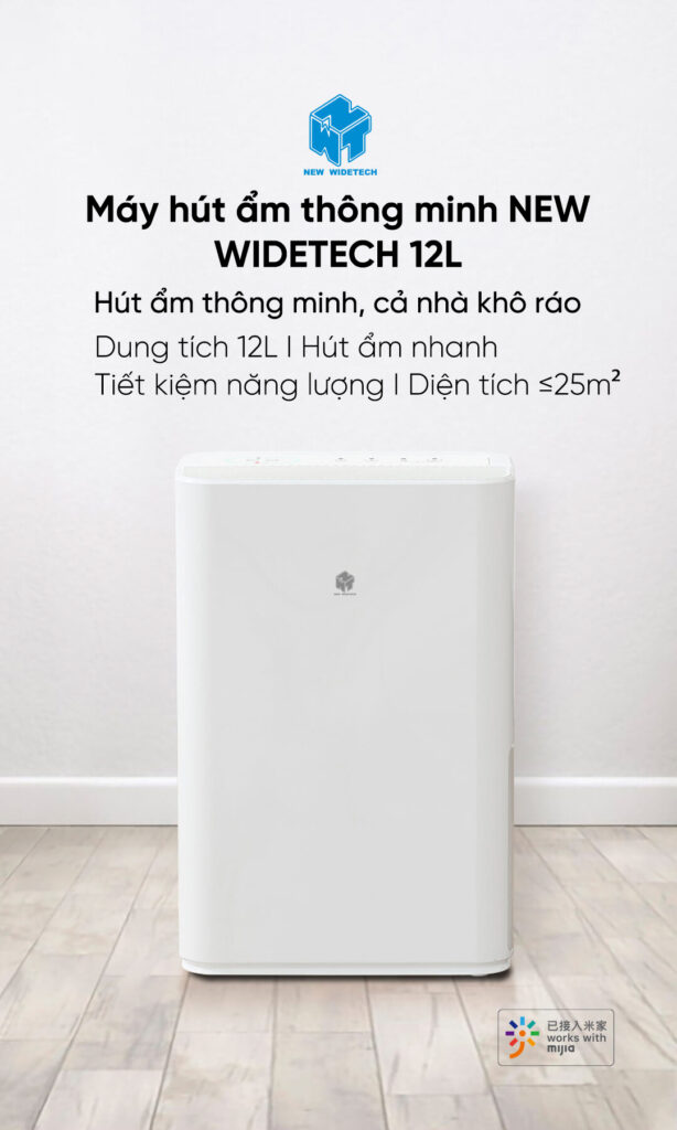 Máy hút ẩm Xiaomi New WideTech WDH312ENW1 (25m²/12lít) Điện máy Phan Thành